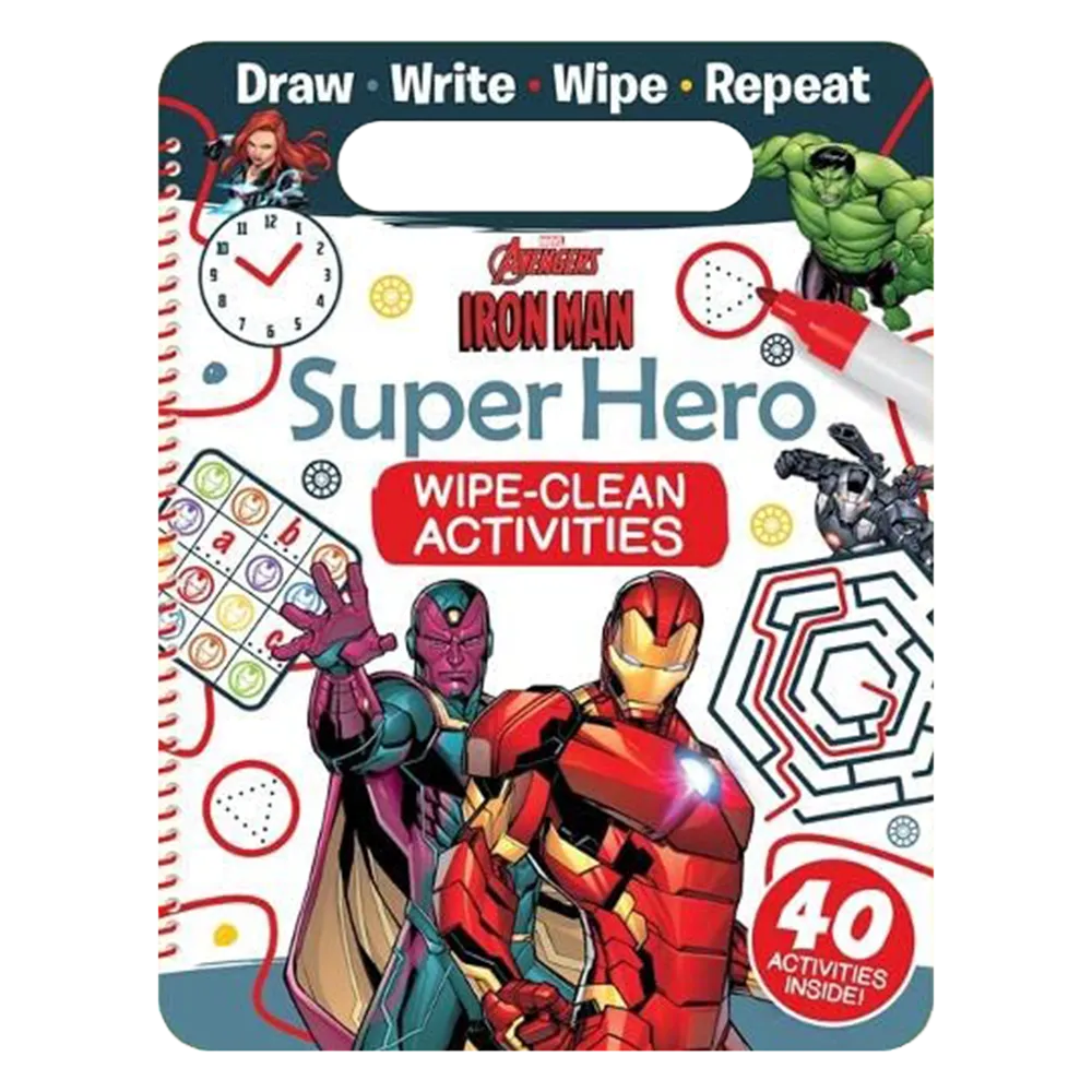 Avengers Iron Man Super Hero Wipe-Clean Activities – Eduline Malta