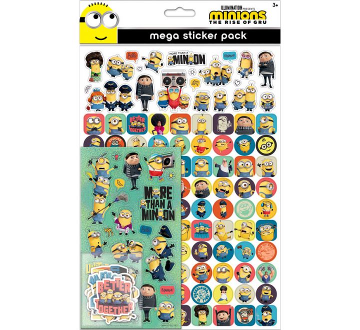 Minions Rise Of Gru Mega Pack Stickers X 120 Stickers – Eduline Malta