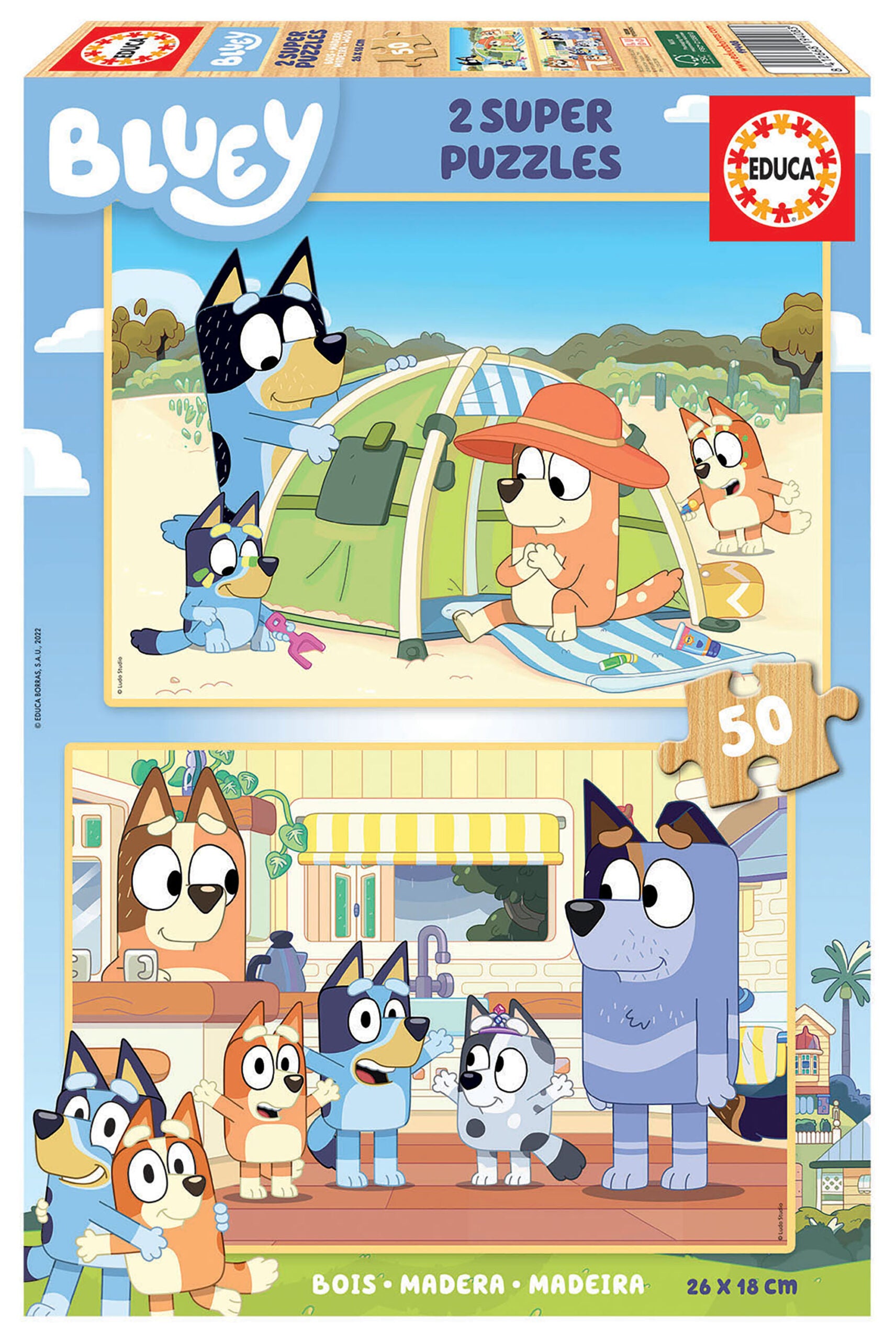 Puzzle Bluey 2 Super Puzzles 2 X 50Pcs – Eduline Malta