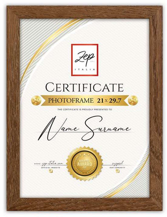 Wooden Certificate Frame A3 Brown 29.7x42 cm – Eduline Malta