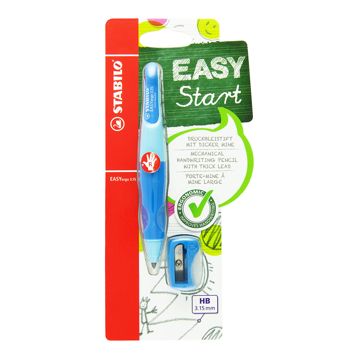 Stabilo Right Handed Easy To Start Blue Pencil – Eduline Malta