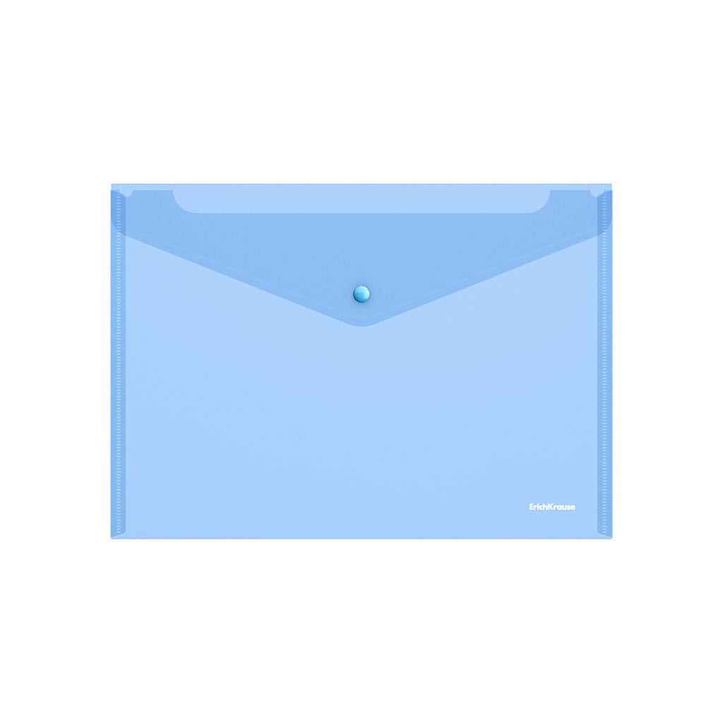 Plastic A4 Button Envelope Blue – Eduline Malta
