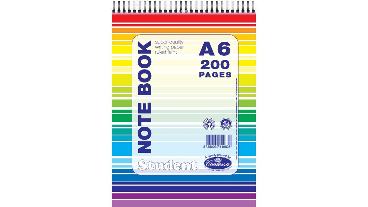 Top Spiral Notebook A6 200Pgs – Eduline Malta